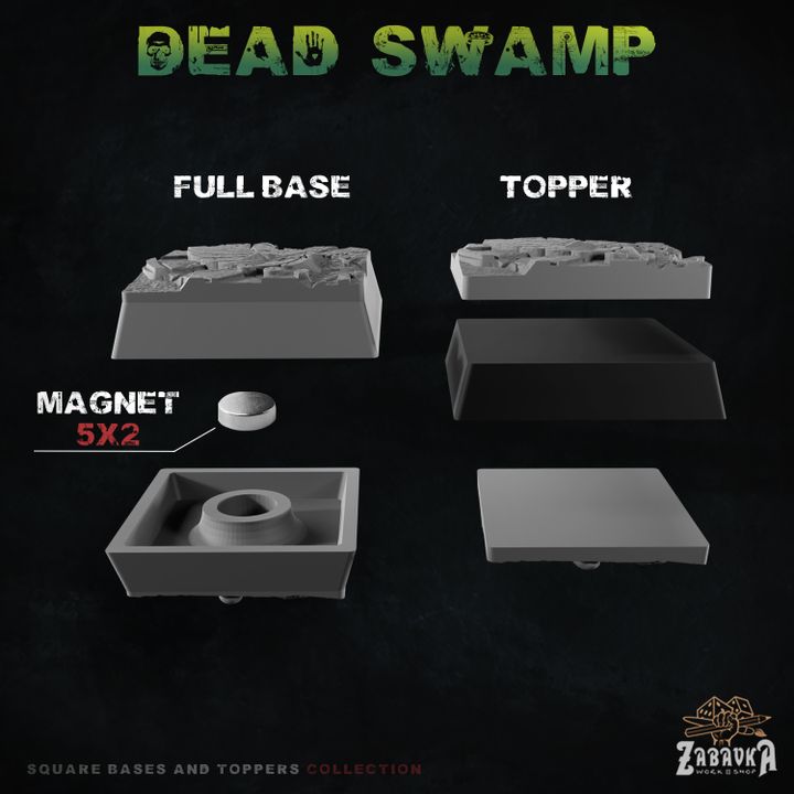 3D Printable Dead Swamp [Square] - Bases and Toppers (OLD World) by ...